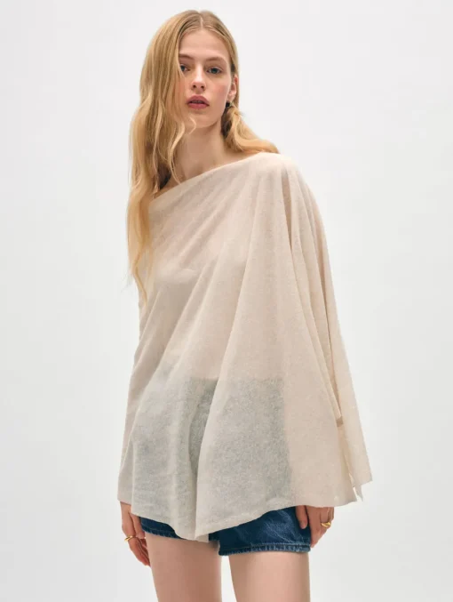linen blend two way topper - White + Warren
